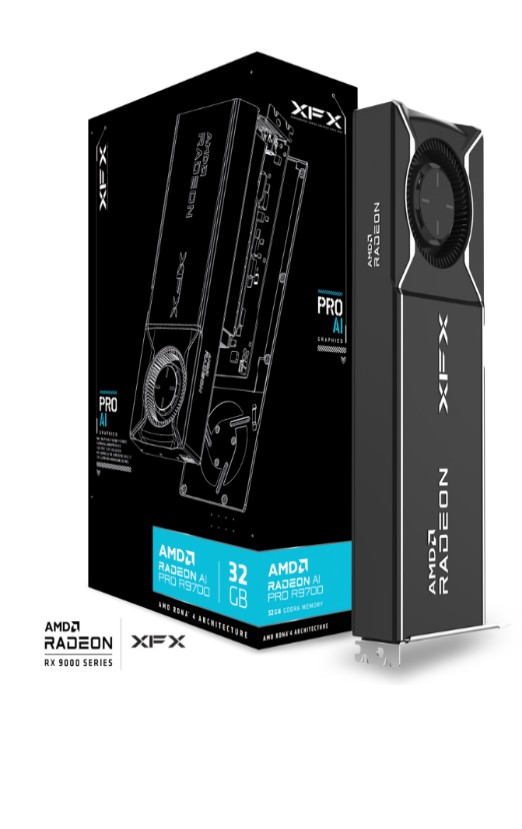 XFX AMD Radeon AI Pro R9700 Blower 32GB GDDR6 4xDP, AMD RDNA™ 4 (RX ...