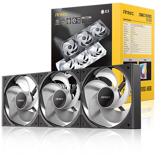 Antec F12 Racing ARGB 3 Pack w/ ARGB and PWM Controller. Full Spectrum ...