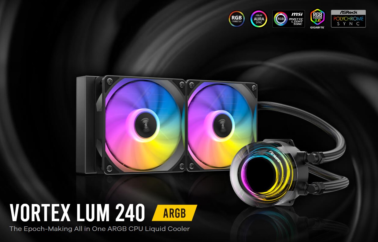 Antec Vortex Lum 240 ARGB The Epoch-Making All in One ARGB CPU Liquid ...