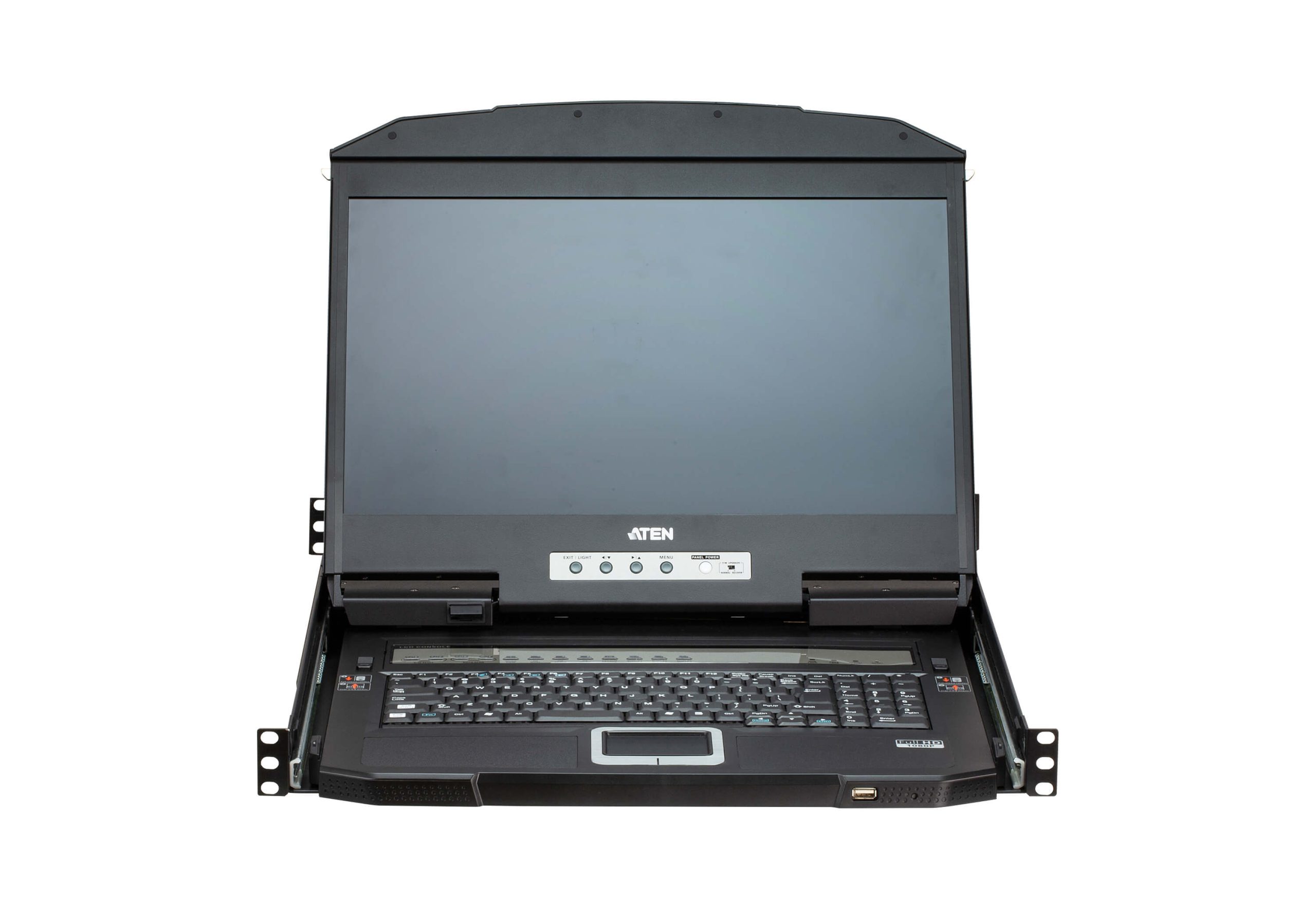 Aten 18.5' Short Depth 4-Port HDMI LCD KVM, Dual Rail and widescreen ...