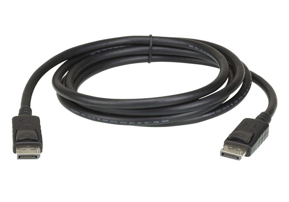 Aten 2m DisplayPort Cable, supports up to 3840 x 2160 @ 60Hz, 28 AWG ...