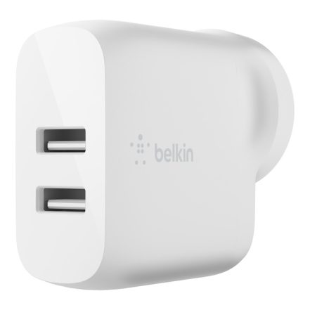 Belkin BoostCharge Dual USB-A Wall Charger 24W - White (WCB002auWH ...