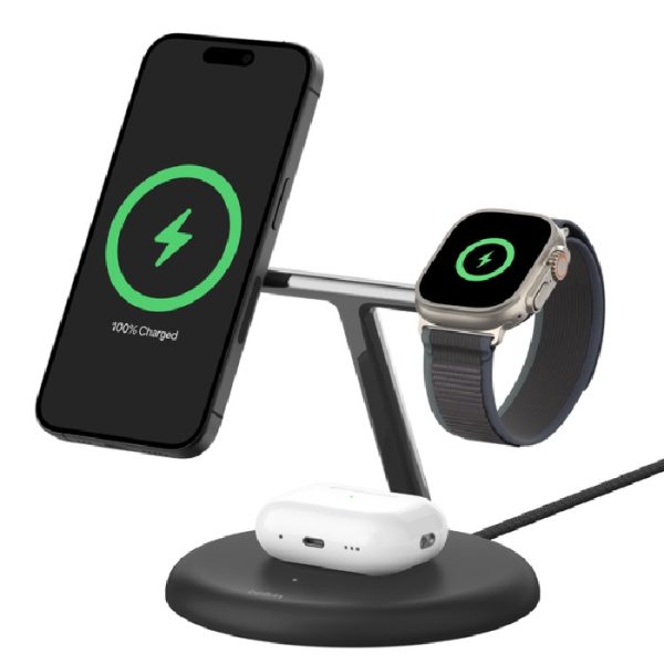 Belkin BoostCharge Pro 2-in-1 Wireless Qi2 Charging Dock + 30W USB-C ...