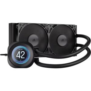 Corsair NAUTILUS 240 RS LCD Liquid CPU Cooler - Black, 240mm rad, LCD ...