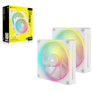 Corsair iCUE LINK LX140 RGB 140mm PWM Dual Fans Starter Kit - White ...