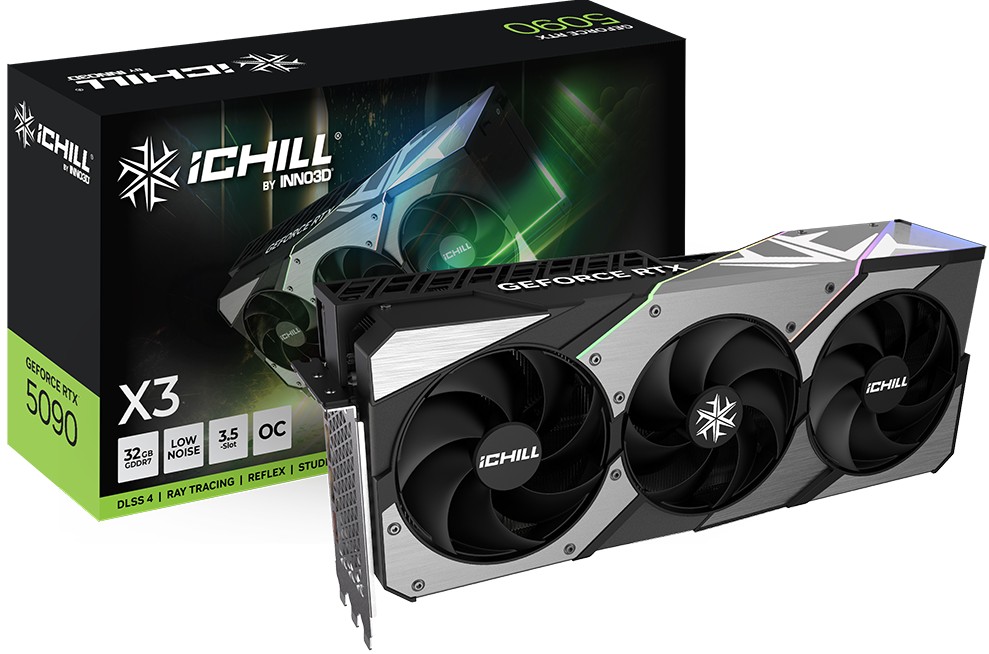 INNO3D nVidia GeForce RTX 5090 ICHILL X3 32G GDDR7 2467MHz Boost Clock ...