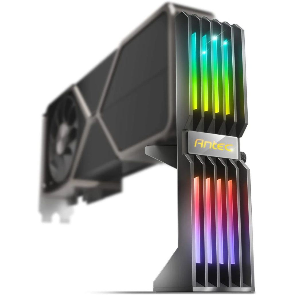 (LS)Antec RGB GPU Support Bracket, Graphics Card Holder, Addressable RGB 5V 3PIN RGB Connector ...