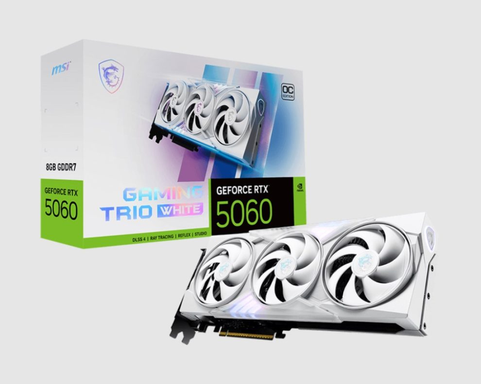 MSI nVidia GeForce RTX 5060 8G GAMING TRIO OC WHITE, PCI Express® Gen 5 ...
