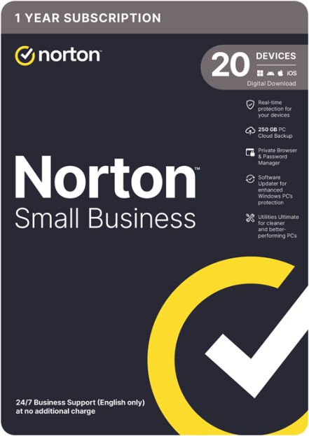 Norton Small Business 250GB AU 1 User 20 Devices 12 Months, Digital Key ...