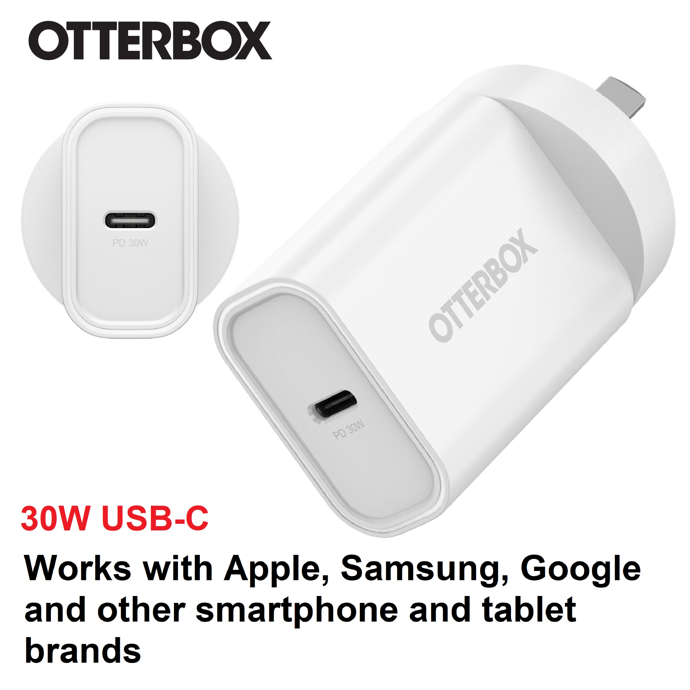 OtterBox 30W USB-C (Type I) PD Fast Wall Charger - White (78-81353 ...