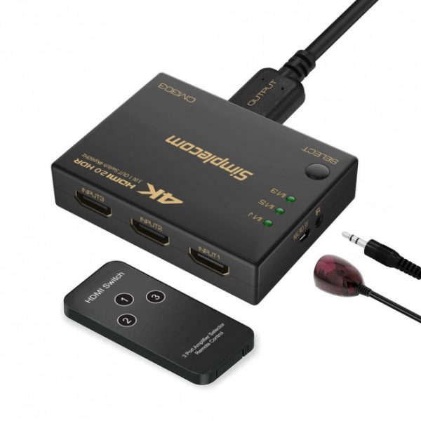 Simplecom CM305 Ultra HD 5 Way HDMI Switch 5 IN 1 OUT Splitter 4K@60Hz ...