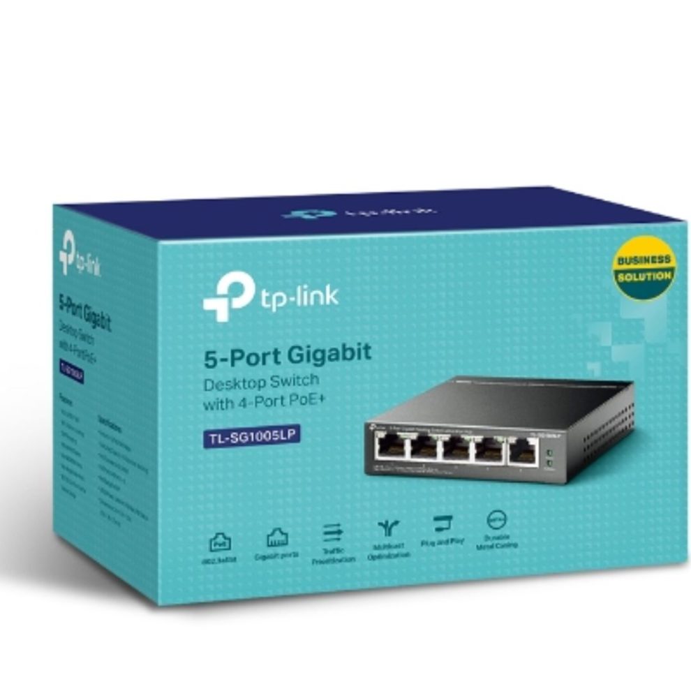 TP-Link TL-SG1005LP 5-Port Gigabit Desktop Switch with 4-Port PoE+, Up ...