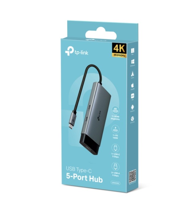 TP-Link UH5020C USB Type-C 5 in 1 Hub, 4K@60Hz HDMI, 100W Power ...