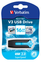 Verbatim 16GB V3 USB3.0 Blue Store'n'Go V3; Rectractable USB Storage ...