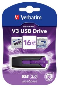 Verbatim 16GB V3 USB3.0 Violet Store'n'Go V3; Rectractable USB Storage ...