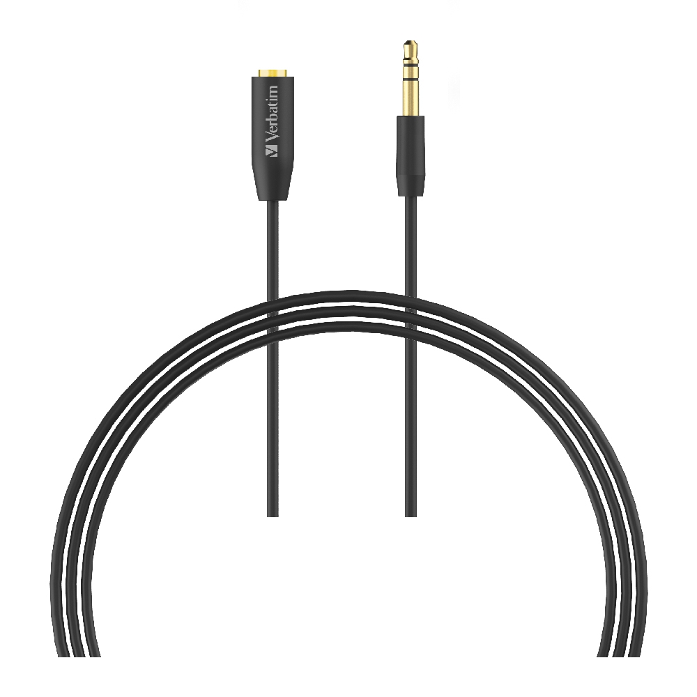 Verbatim 3.5mm 3 Meters - Premium Aux Audio Extension Cable 3m - Black ...