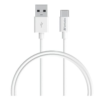 Verbatim Charge & Sync USB-C Cable 1 Meter - White USB C to USB A ...