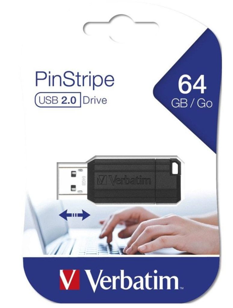 Verbatim Store'n'Go Pinstripe USB Drive 64GB (Black) – Reliable ...